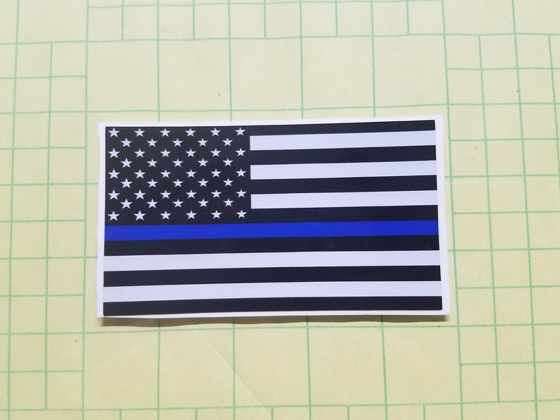 US American Flag Thin Blue Line Decal Sticker - Etsy