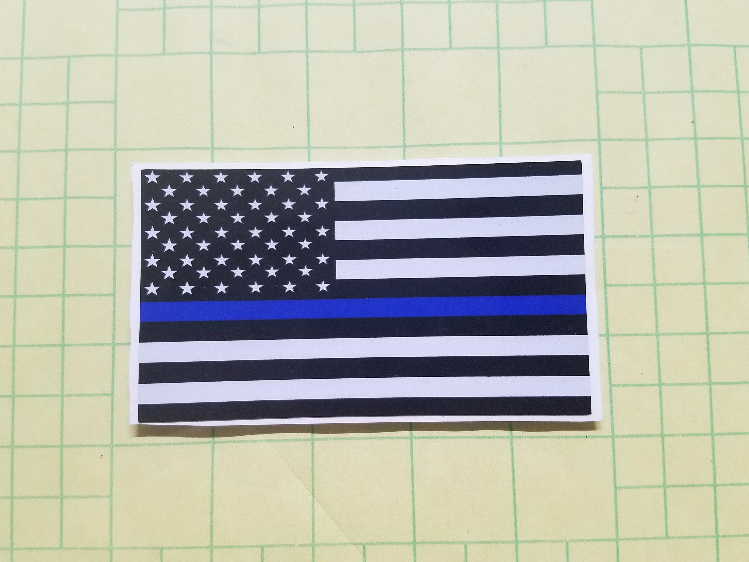 US American Flag Thin Blue Line Decal Sticker - Etsy
