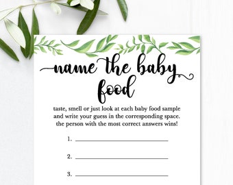 Instant Download Name the Baby Food / Baby Shower Games / | Etsy