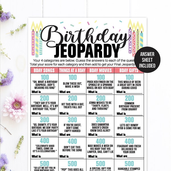 Jeopardy Game - Etsy