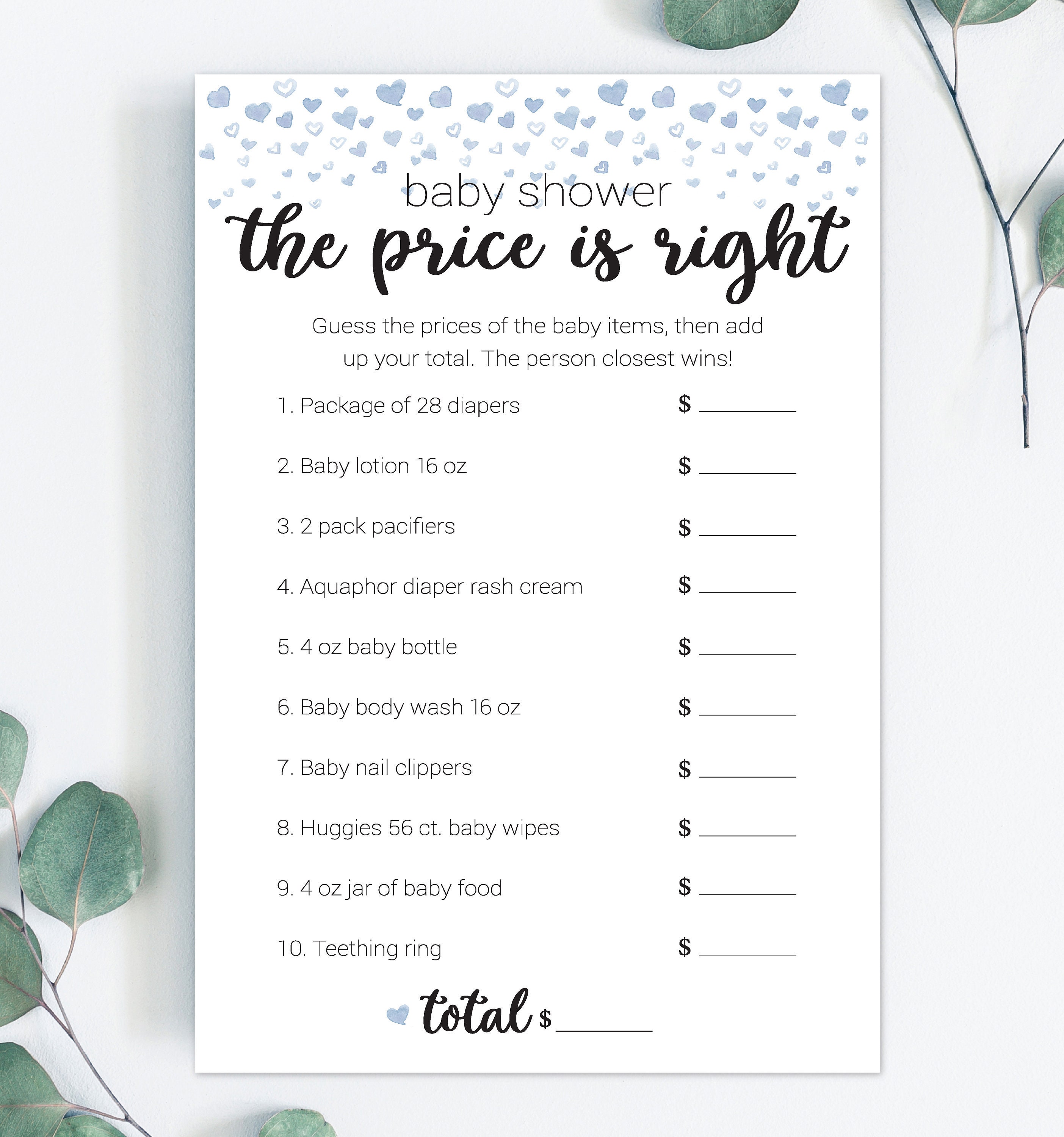 The Price is Right Game / Baby Shower the Price is Right / Baby Shower ...