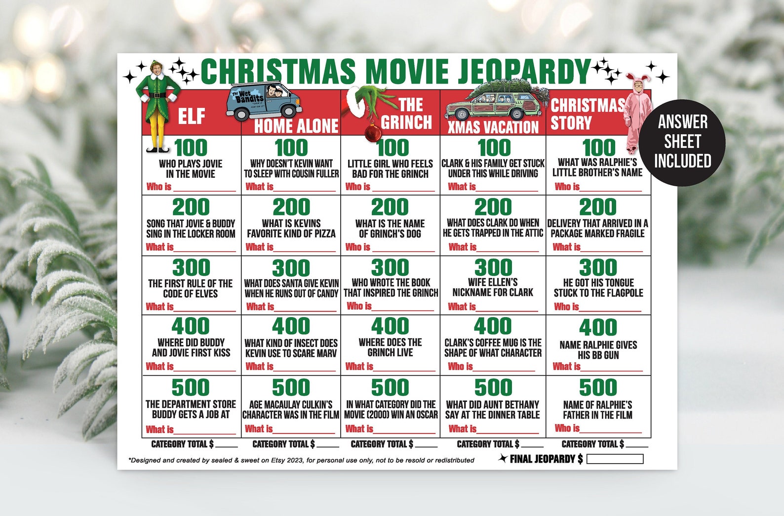 Christmas Movie Jeopardy / Christmas Jeopardy / Christmas Movie Trivia ...