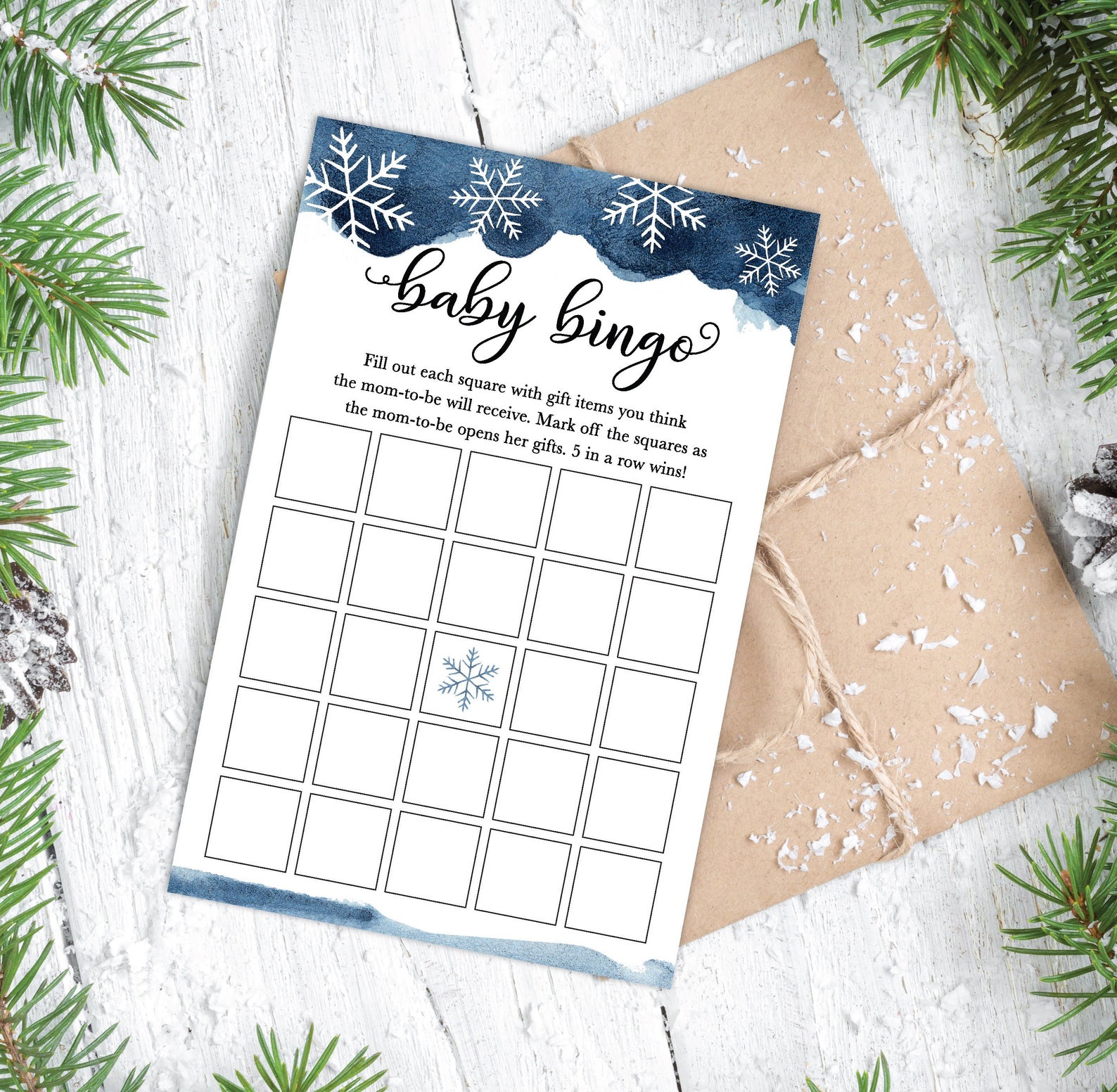 Baby Bingo Game / Winter Baby Shower / Baby It's Cold Outside Baby ...