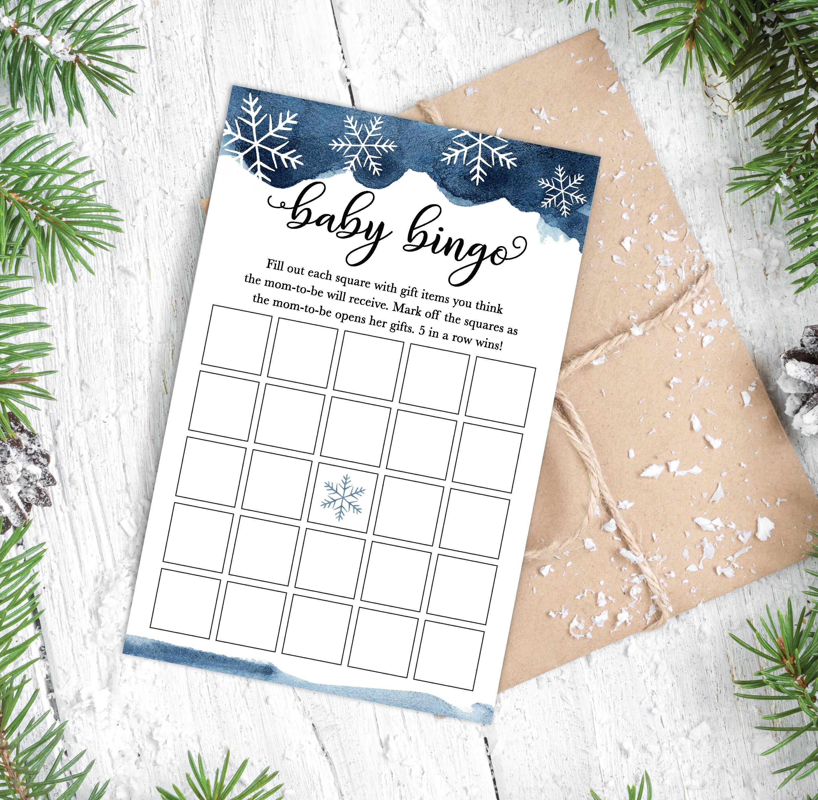 Baby Bingo Game / Winter Baby Shower / Baby It's Cold - Etsy