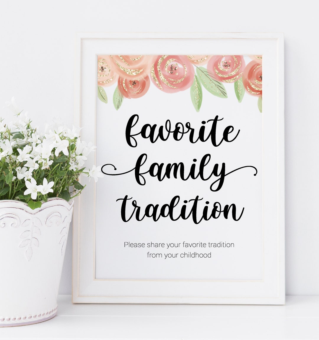 Family Traditions Baby Shower / Favorite Family Traditions / Family ...
