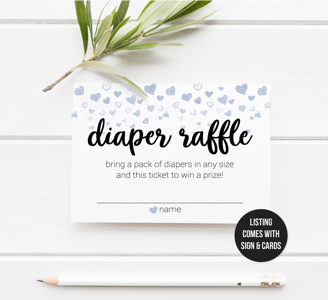 Diaper Raffle Sign and Cards / Diaper Raffle Sign / Diaper Raffle Cards ...