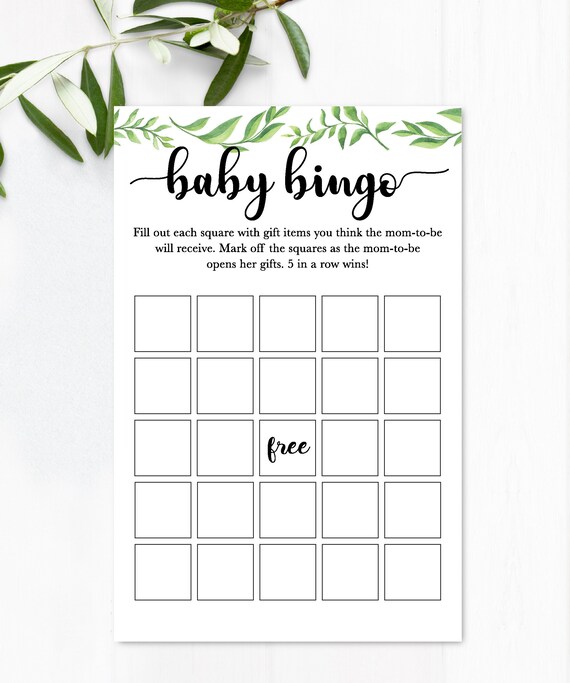 Baby Shower Bingo Game / Baby Bingo Game / Baby Shower Game/ - Etsy