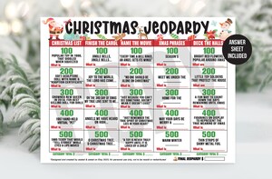 Christmas Jeopardy Game Holiday Jeopardy Christmas Trivia Holiday ...