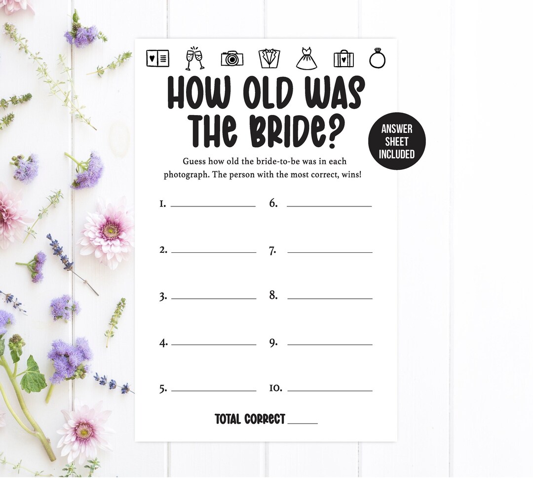 How Old Was the Bride to Be / How Old Was the Bride / Guess the Bride's ...
