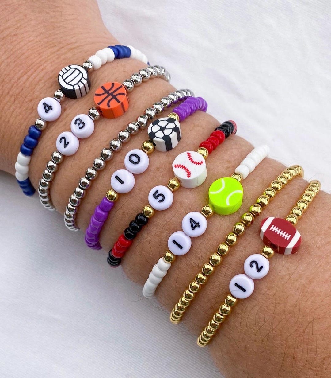 Sports Bracelet Number Bracelet Team Bracelets School Bracelets ...
