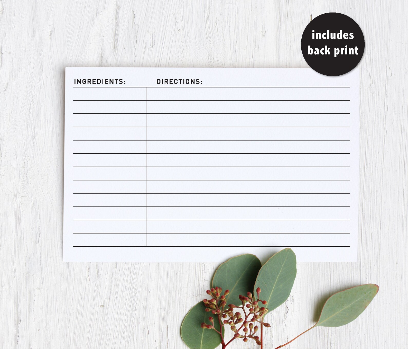 Recipe Cards & Tabs / Printable Recipe Cards and Tabs / 4 X 6 - Etsy