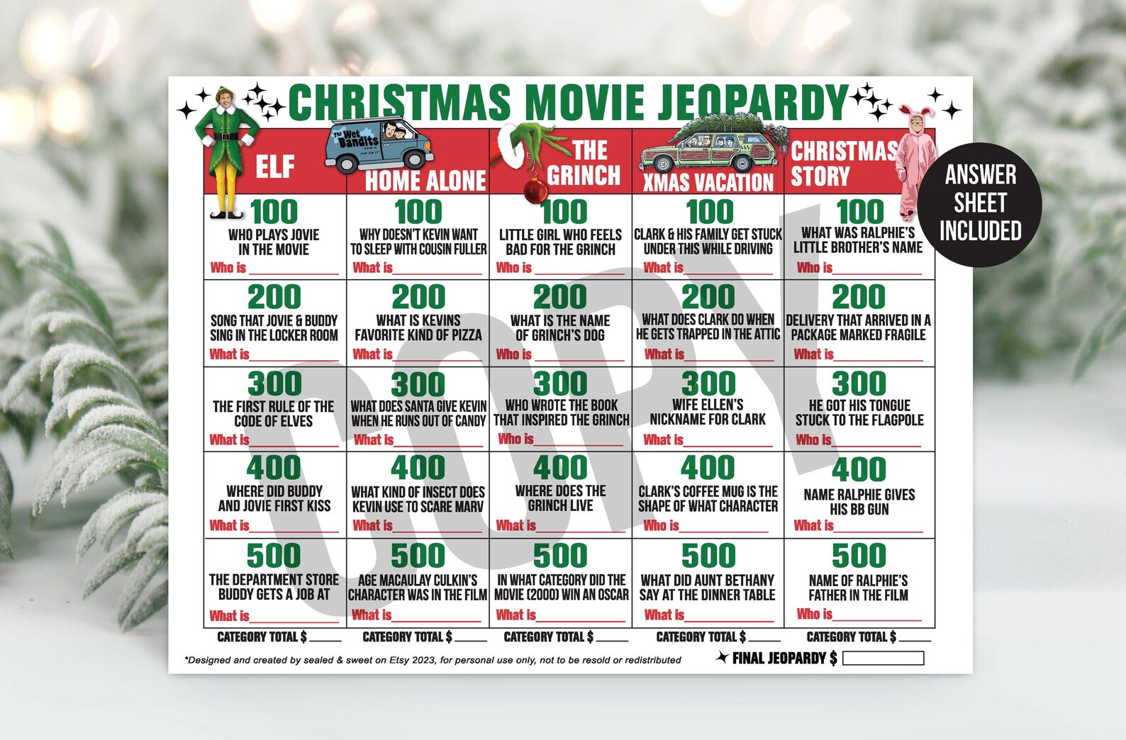 Christmas Movie Jeopardy / Christmas Jeopardy / Christmas Movie Trivia ...