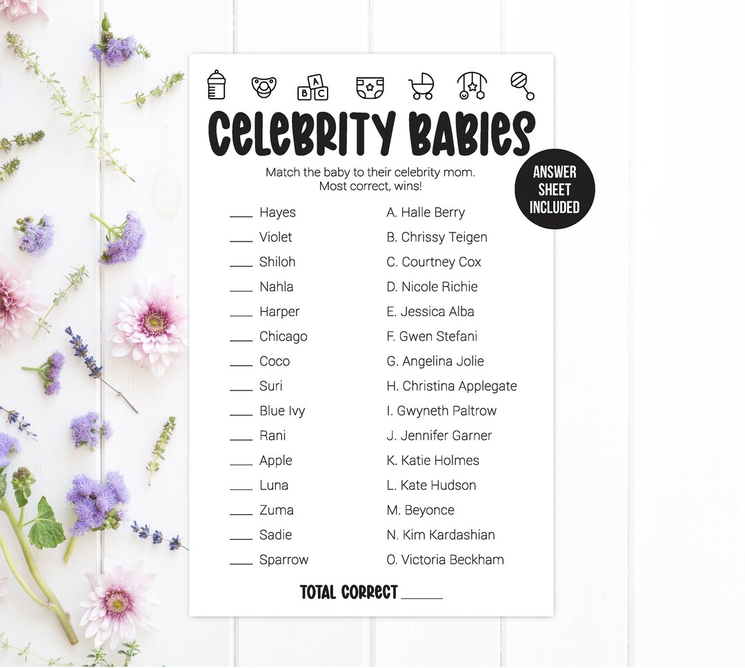 Celebrity Baby Name Game / Match the Baby With the Celebrity Mom ...