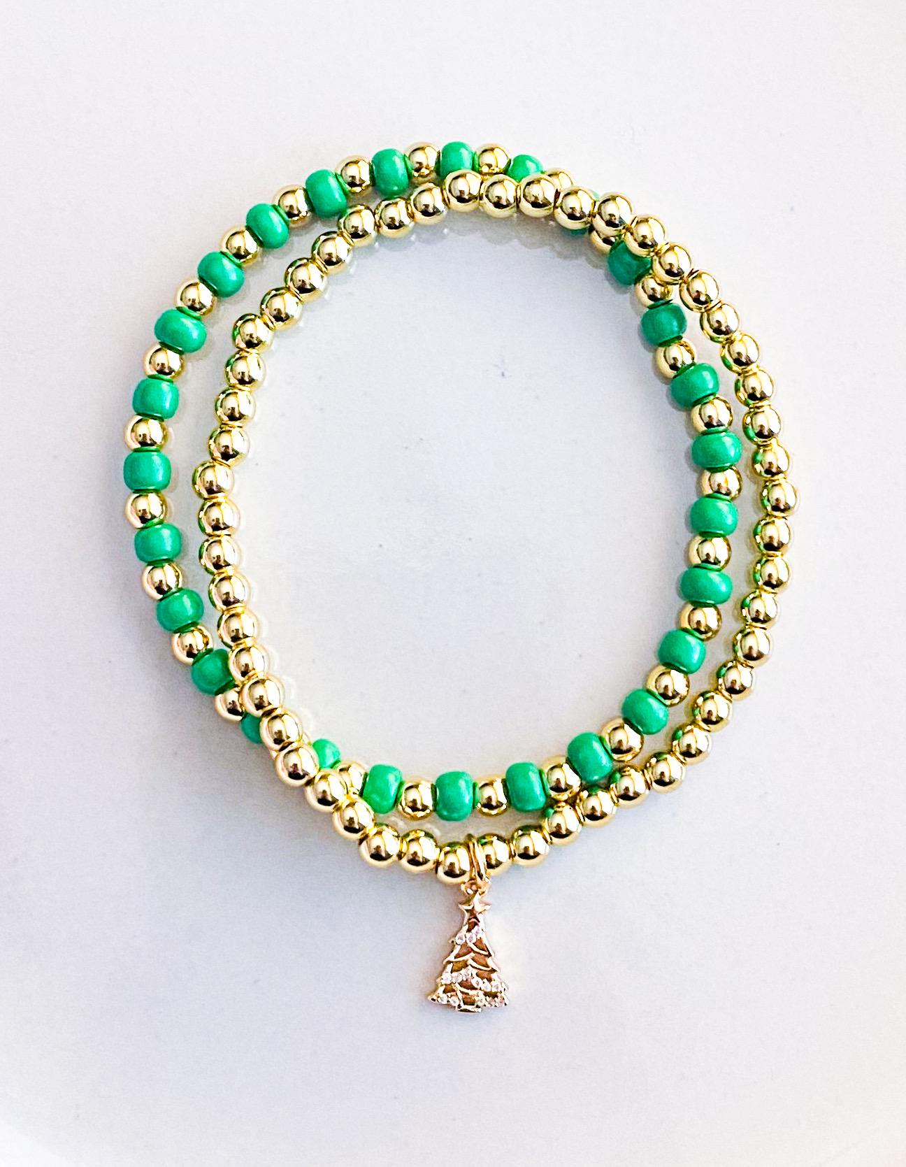 Gold Christmas Bracelets Christmas Charm Bracelets Holiday Bracelets ...