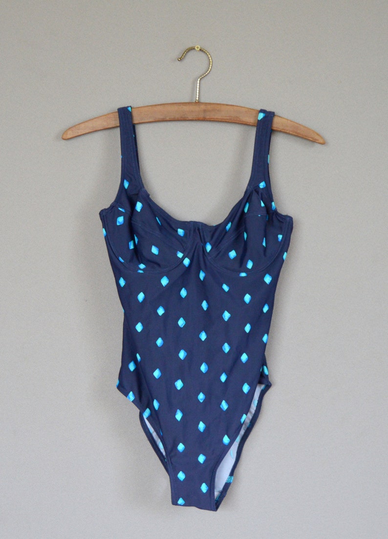Vintage Triumph Swimsuit One Piece Bathing Suit Retro Swimwear Blue ...