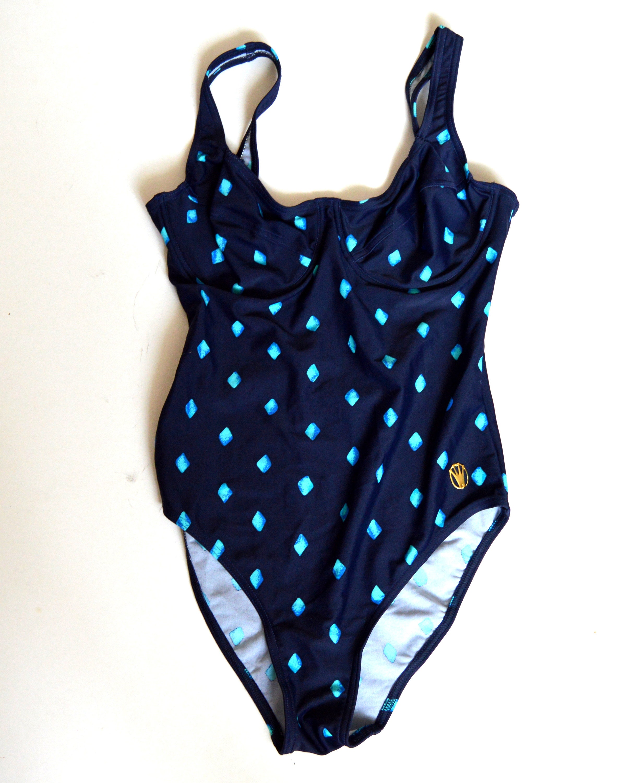 Vintage Triumph Swimsuit One Piece Bathing Suit Retro Swimwear Blue ...