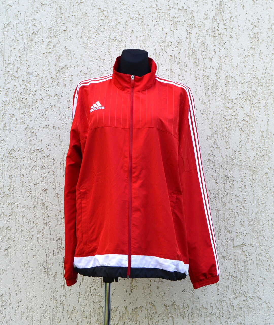 Red Adidas Jacket Hip Hop Style Tracksuit Vintage Adidas Red Blue White ...