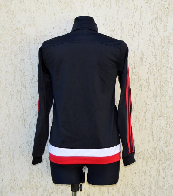 Adidas Track Jacket Red Black White Tracksuit Vintage… - Gem
