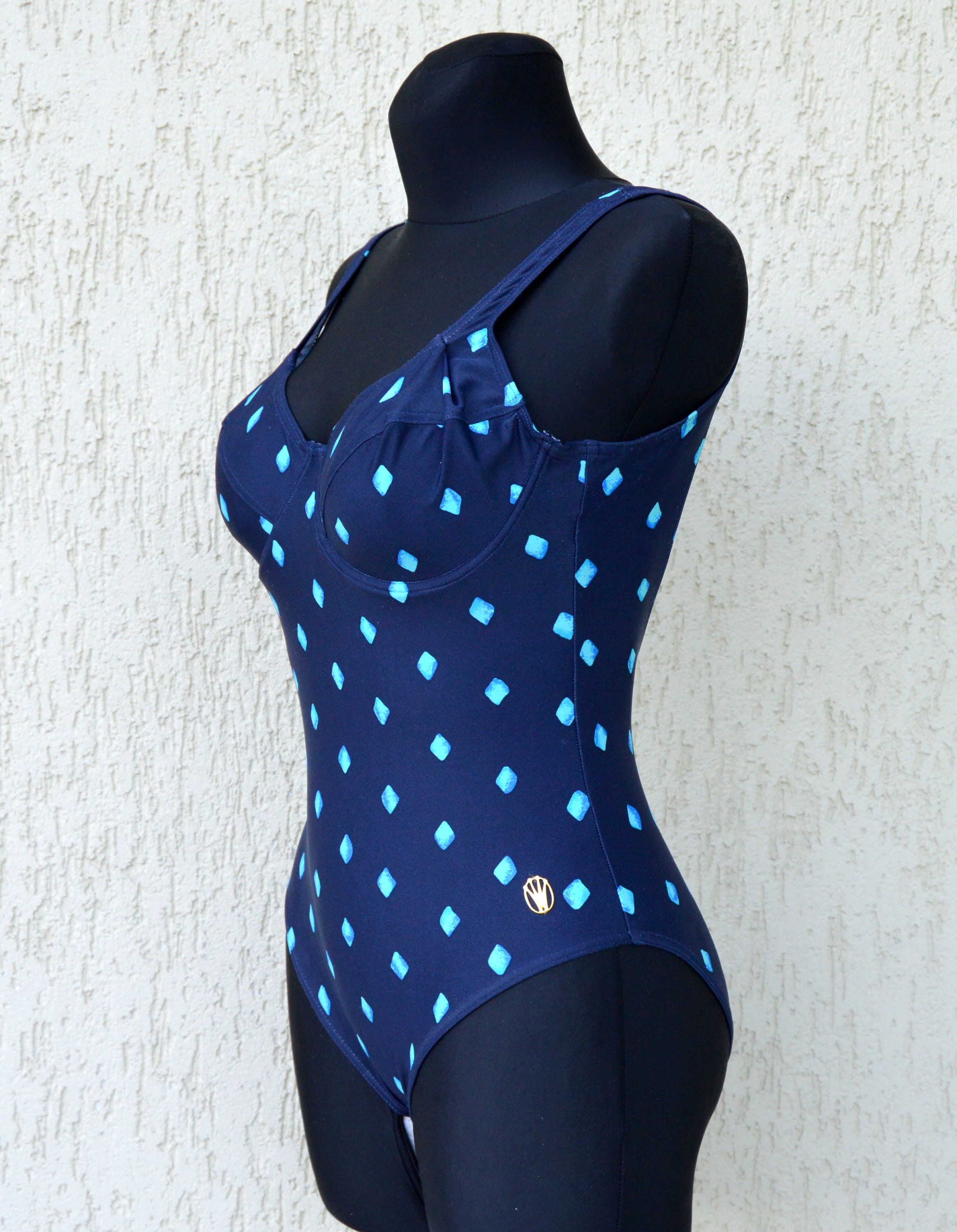 Vintage Triumph Swimsuit One Piece Bathing Suit Retro Swimwear Blue ...