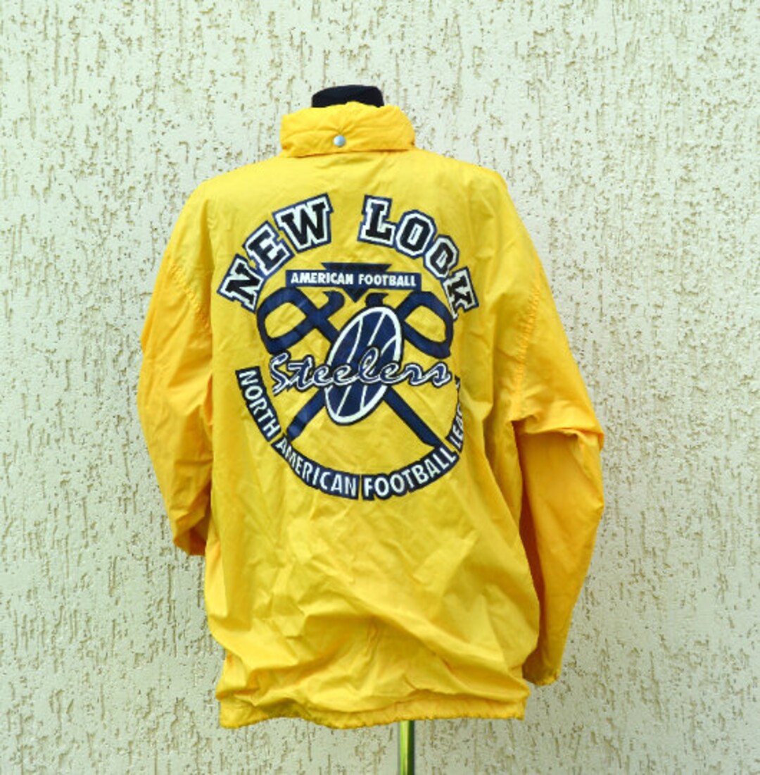 Vintage Yellow Lightweight Jacket NFL Pittsburgh Steelers Windbreaker ...