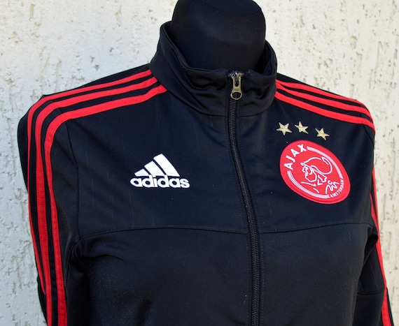 Adidas Track Jacket Red Black White Tracksuit Vintage… - Gem