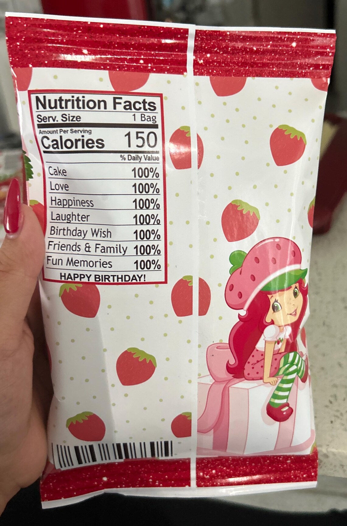 Strawberry Shortcake Customized Chip Bags - Etsy