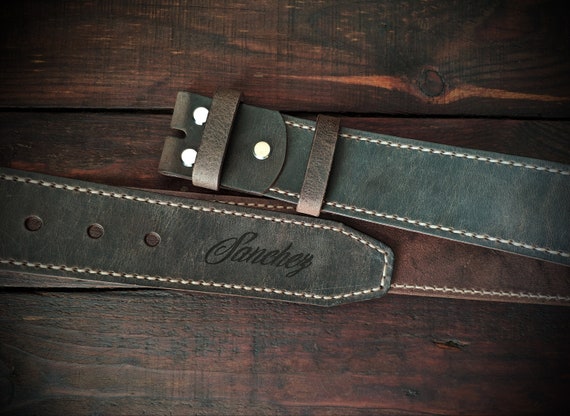 Personalized Leather Belt Without Buckle Replacement Strip | Etsy