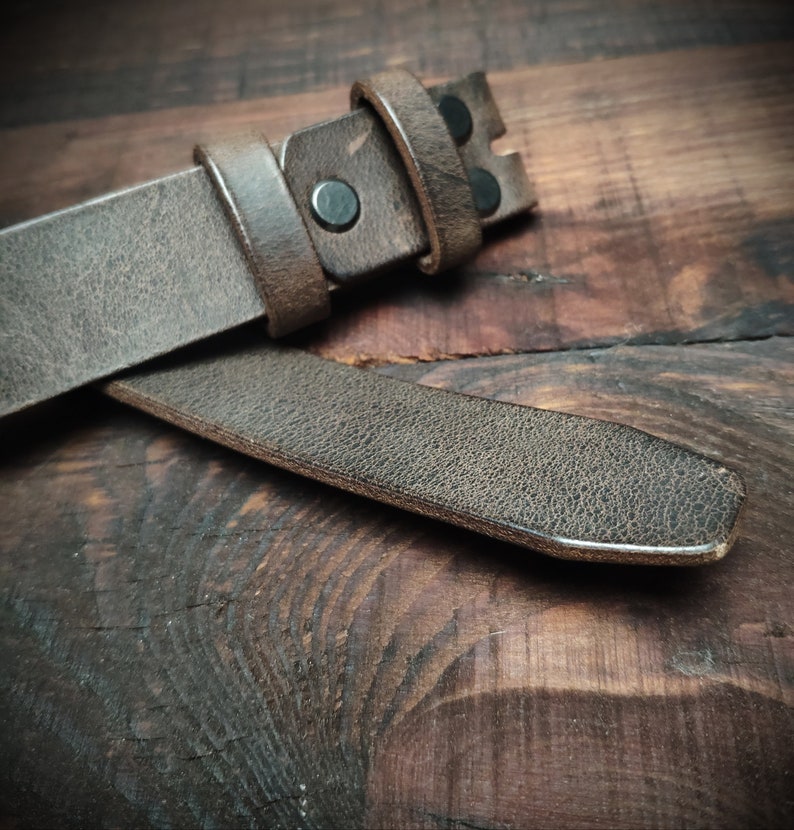 Personalized Leather Belt Without Buckle Replacement Strip | Etsy