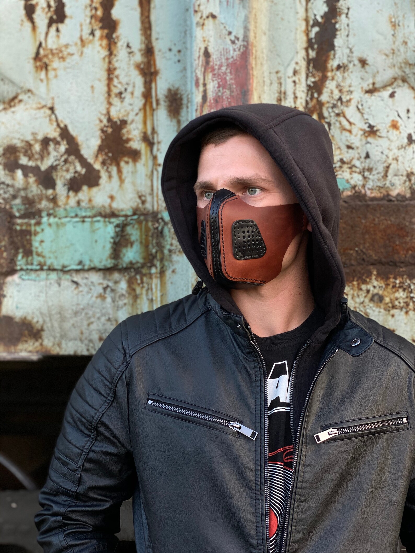 Leather Face Mask With Filter Pockets Handmade Designer Fashion Face ...