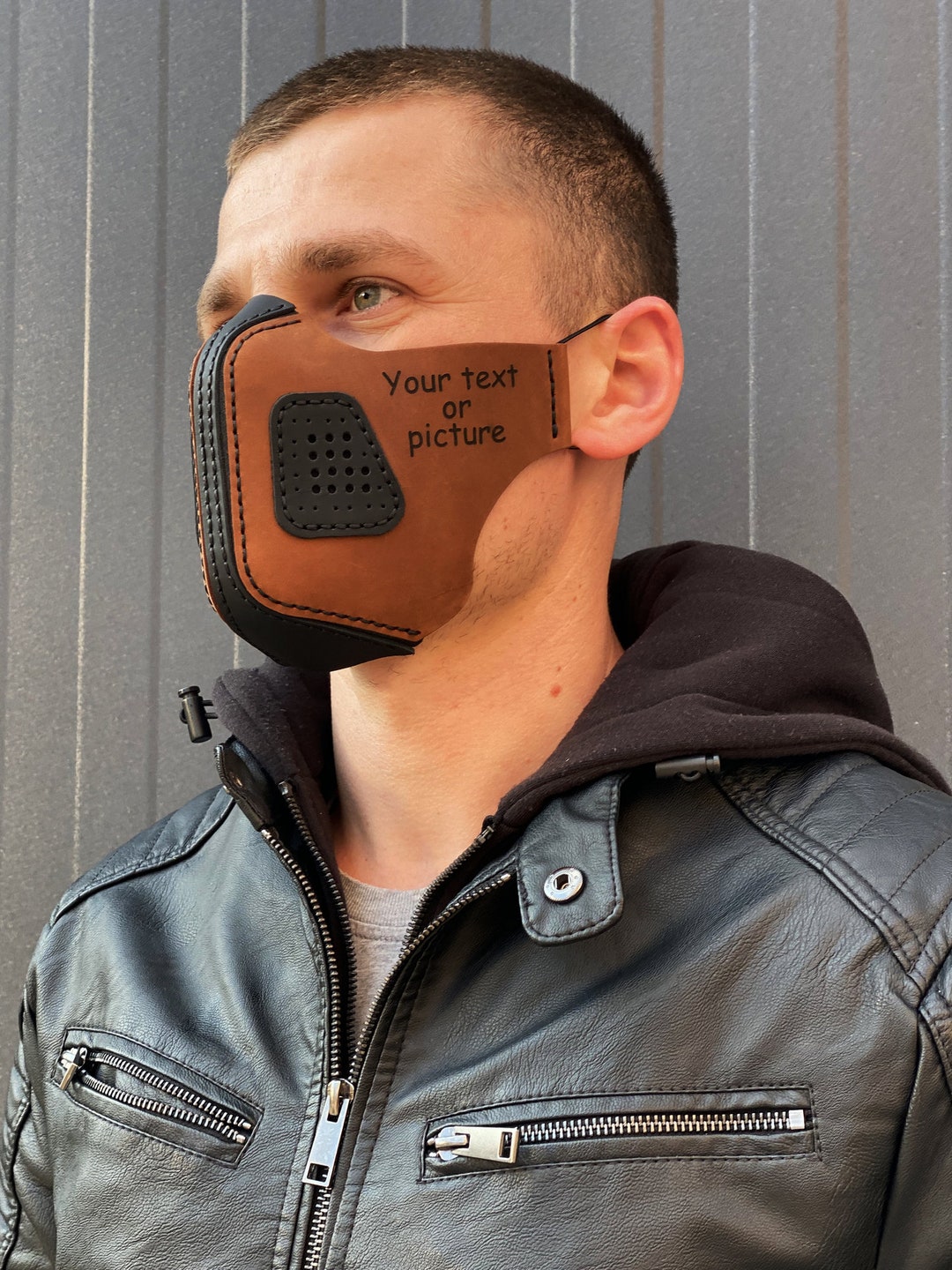 Personalized Leather Face Mask With Filter Pockets Handmade Designer ...