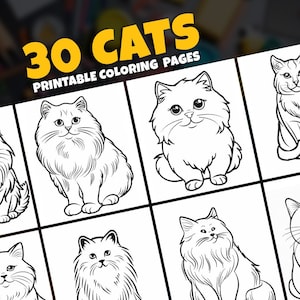 30 Adorable Cats Printable Coloring Pages (PDF) for Kids, Toddlers ...