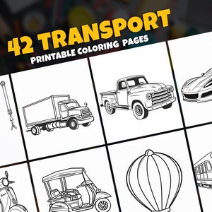 42 Transport Vehicles Printable Coloring Pages (PDF) for Kids, Toddlers ...