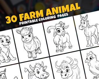 50 Cute Animal Printable Coloring Pages (PDF) for Kids, Toddlers ...