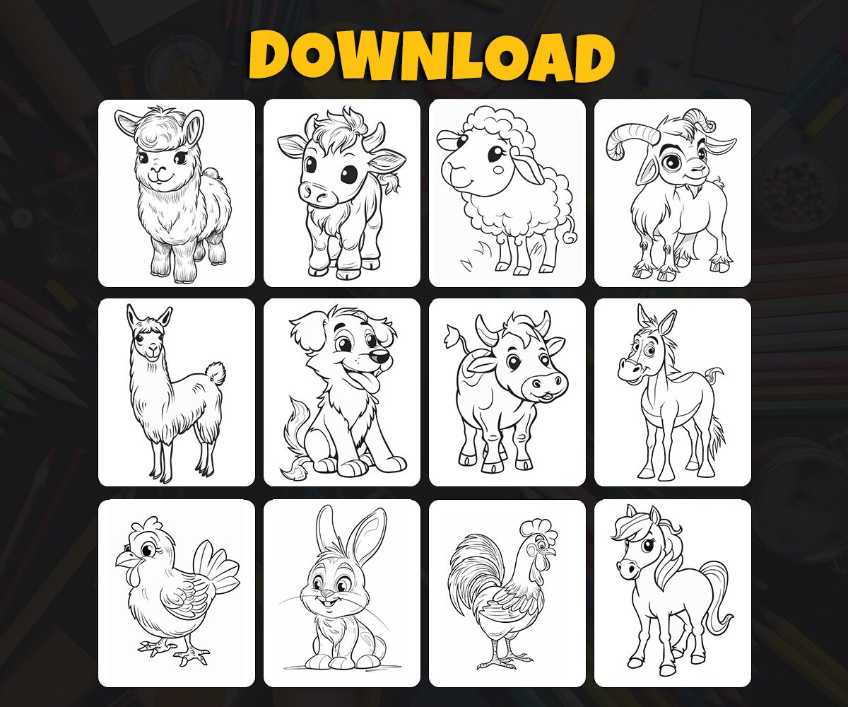 30 Farm Animals Printable Coloring Pages (PDF) for Kids, Toddlers ...