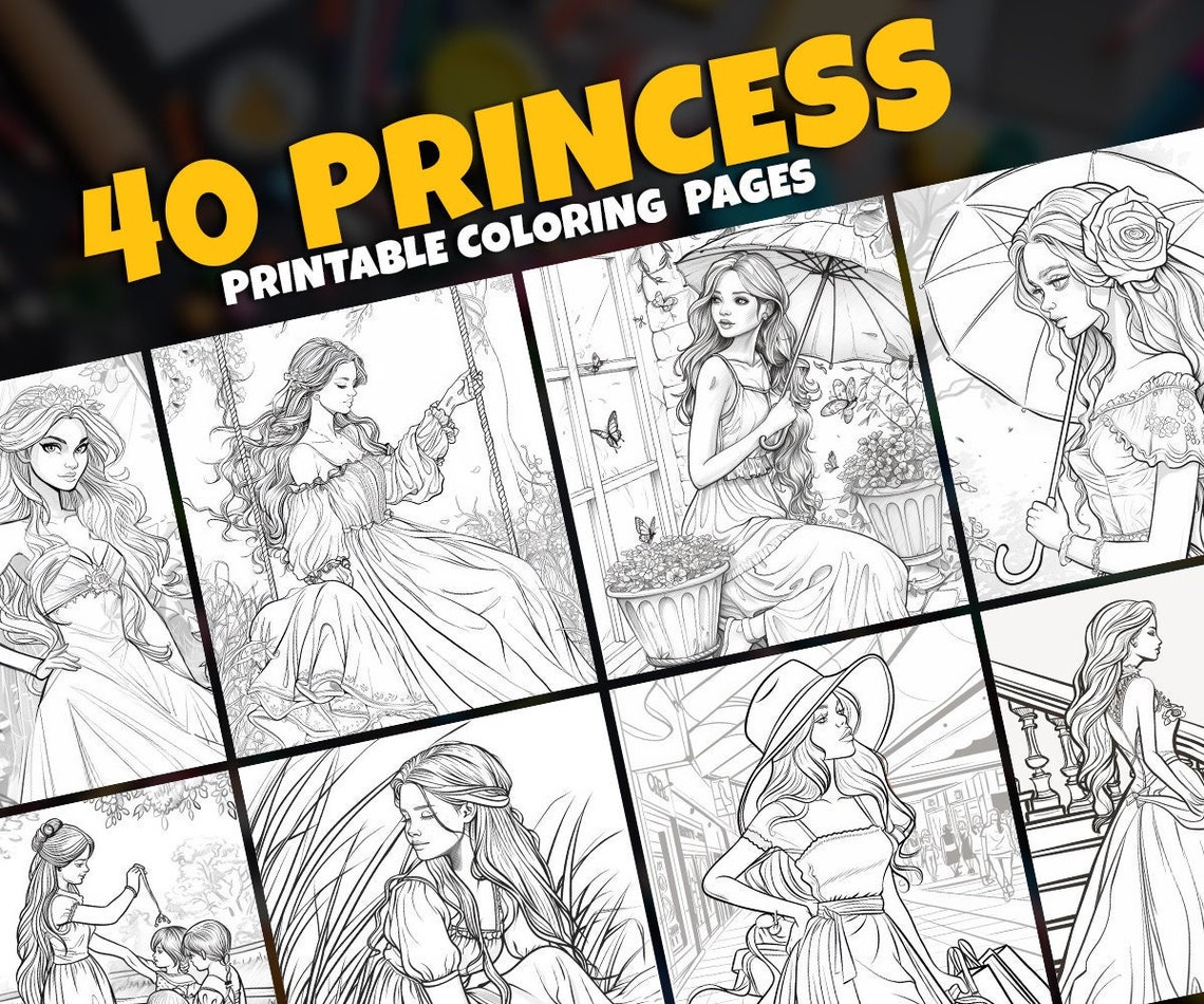 40 Cute Princess Printable Coloring Pages PDF for Kids, Toddlers ...