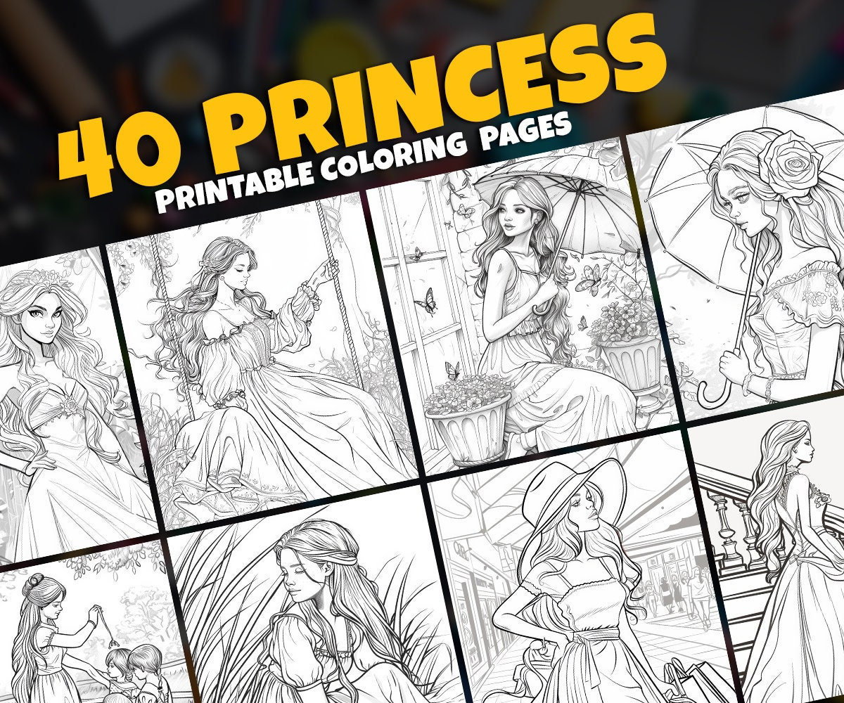40 Cute Princess Printable Coloring Pages (PDF) for Kids, Toddlers ...