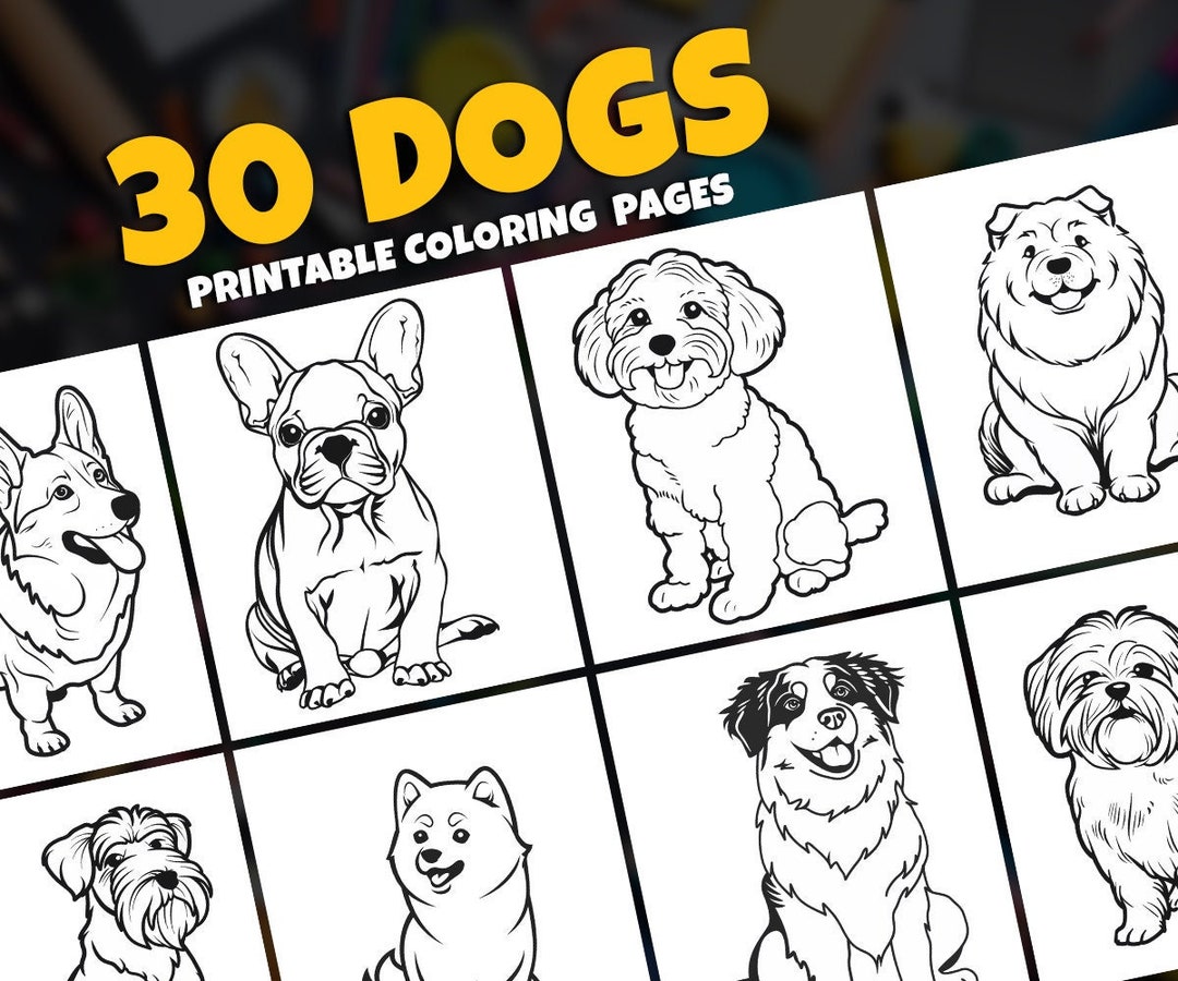 30 Dogs & Puppies Printable Coloring Pages (PDF) for Kids, Toddlers ...