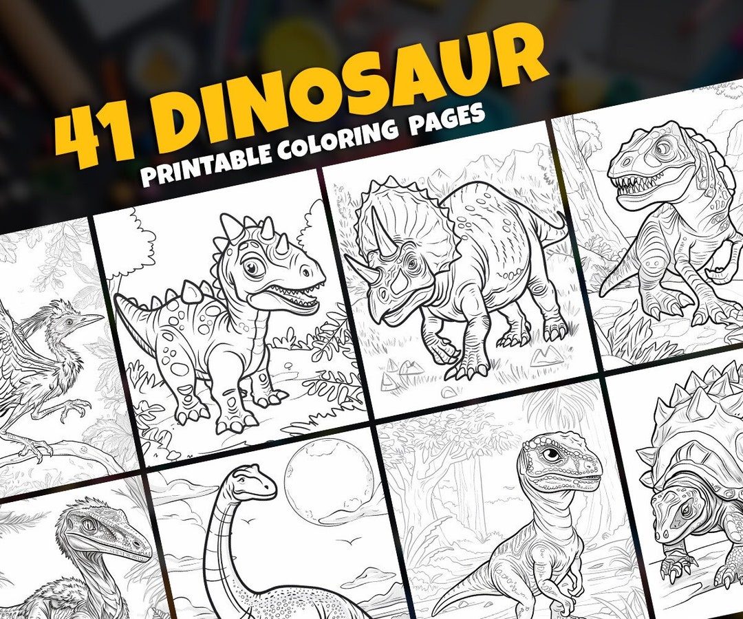 41 Dinosaurs Printable Coloring Pages (PDF) for Kids, Toddlers ...