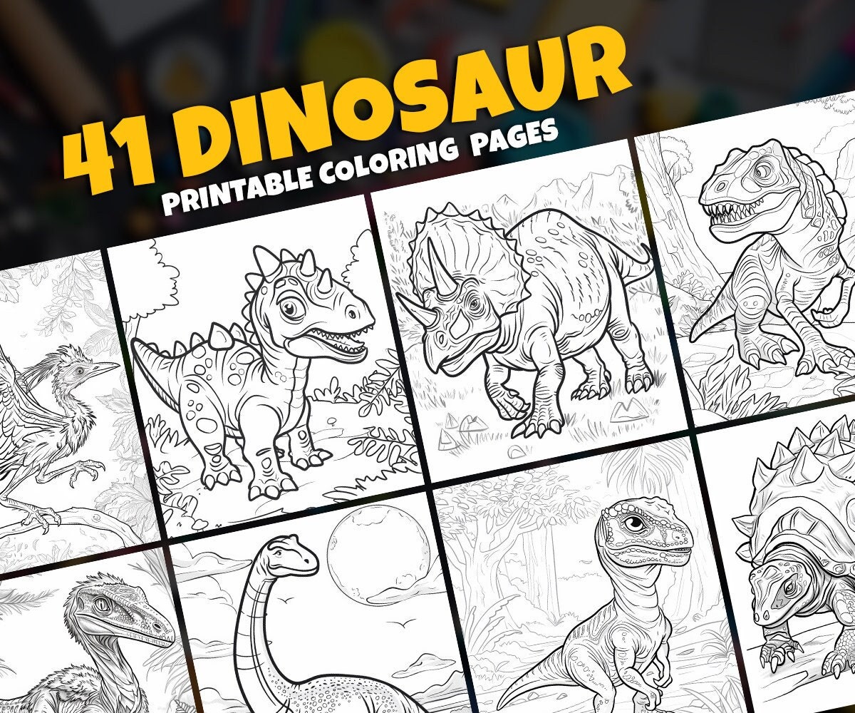 41 Dinosaurs Printable Coloring Pages (PDF) for Kids, Toddlers ...