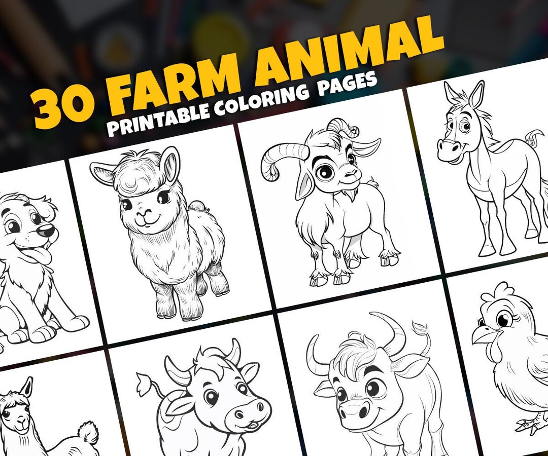 30 Farm Animals Printable Coloring Pages (PDF) for Kids, Toddlers ...