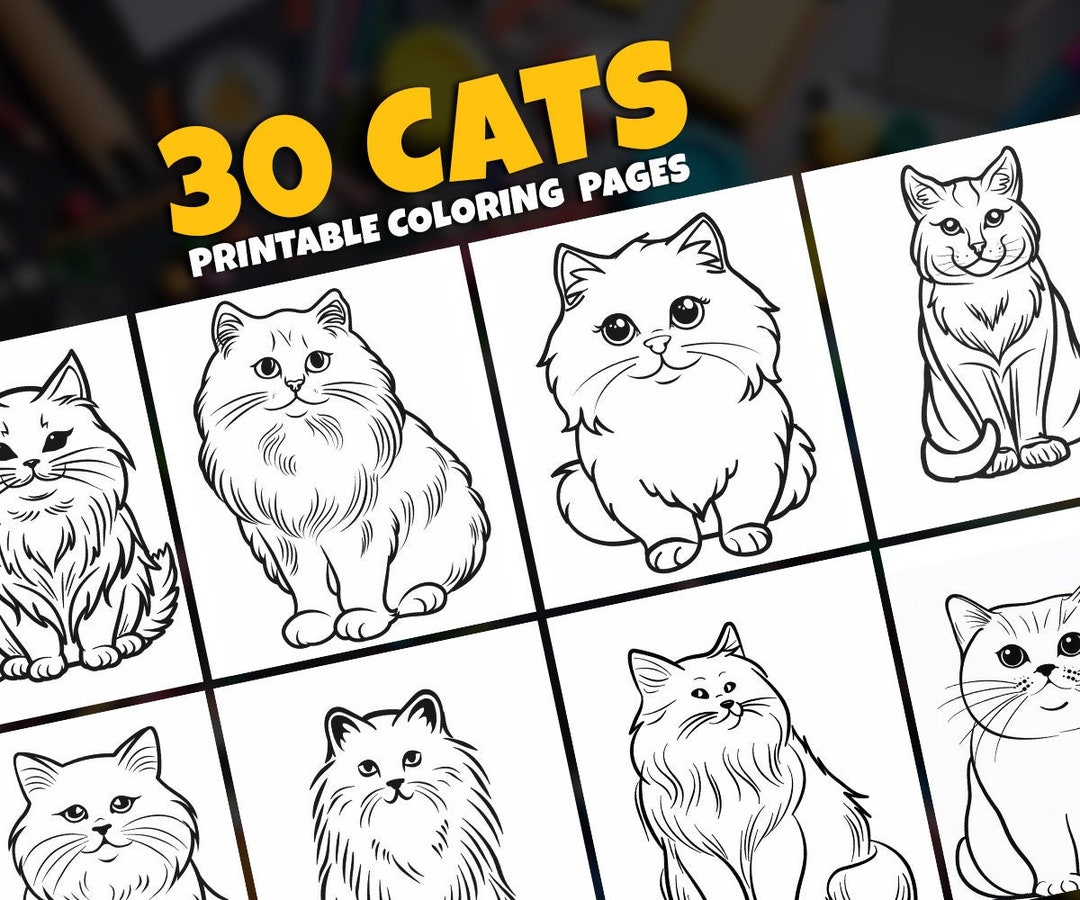 30 Adorable Cats Printable Coloring Pages (PDF) for Kids, Toddlers ...