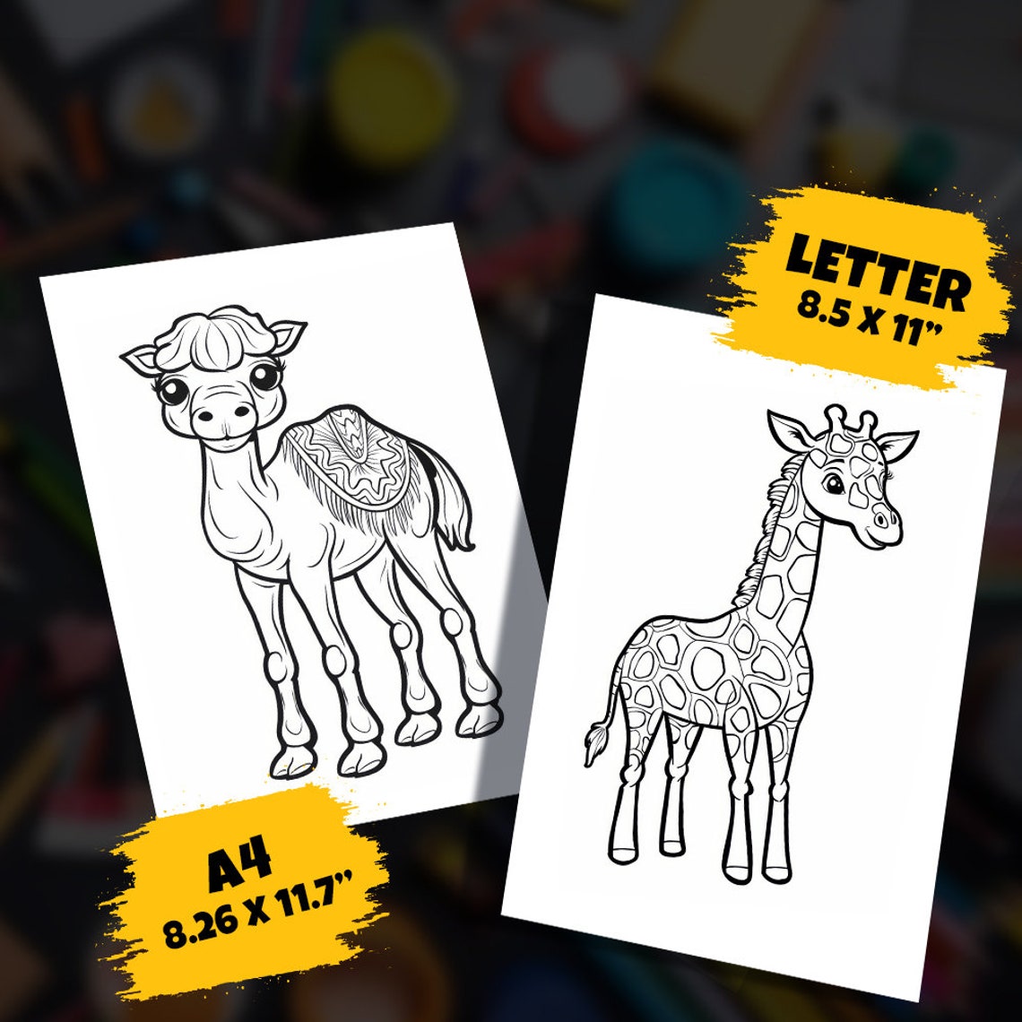 50 Cute Animal Printable Coloring Pages (PDF) for Kids, Toddlers ...