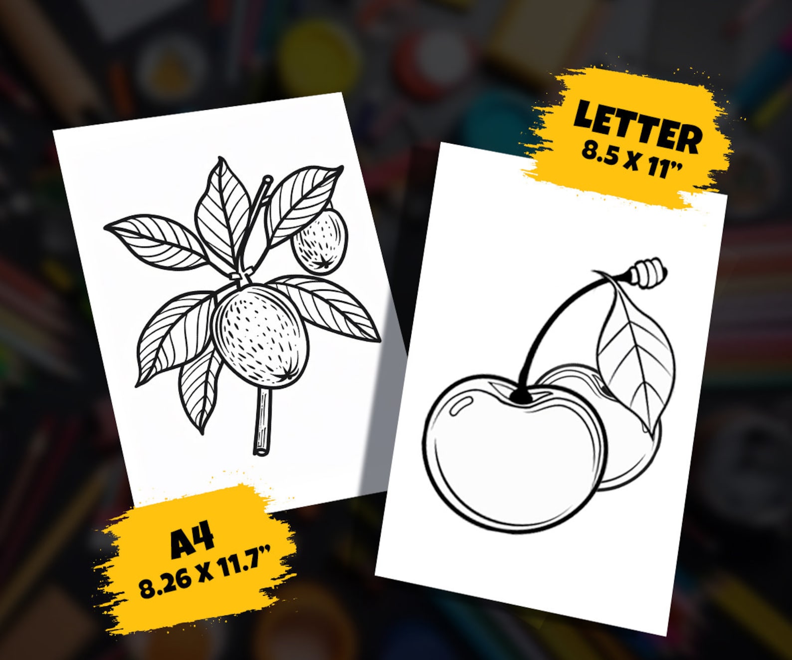 50 Fruits Printable Coloring Pages (PDF) for Kids, Toddlers ...