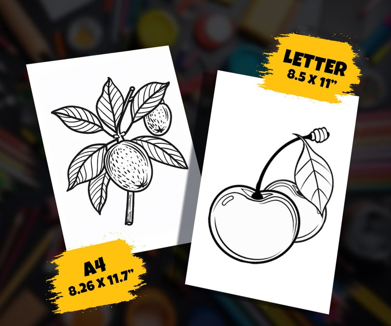 50 Fruits Printable Coloring Pages (PDF) for Kids, Toddlers ...