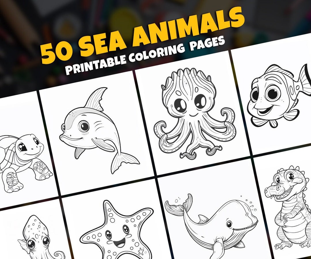 50 Cute Sea Animals Printable Coloring Pages (PDF) for Kids, Toddlers ...