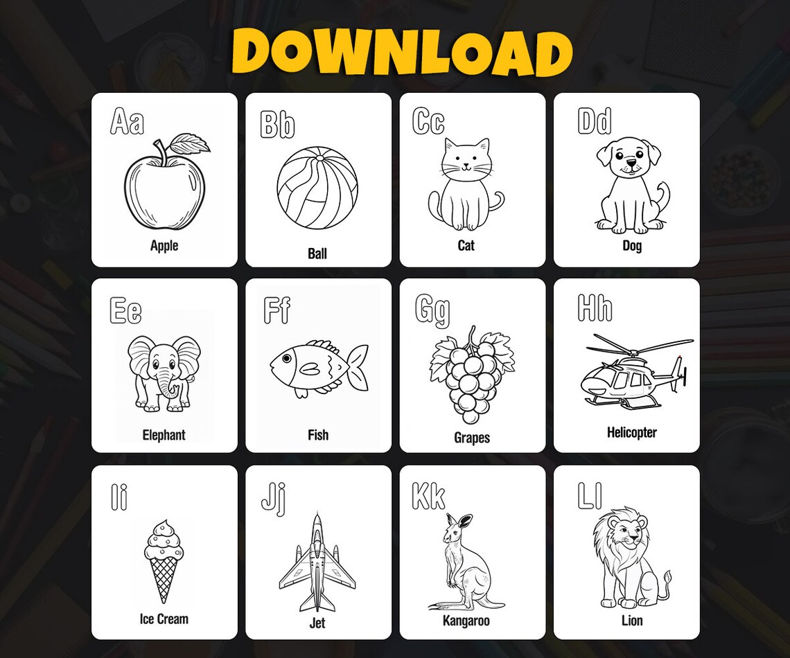 A to Z Alphabets Printable Coloring Pages (PDF) for Kids, Toddlers ...