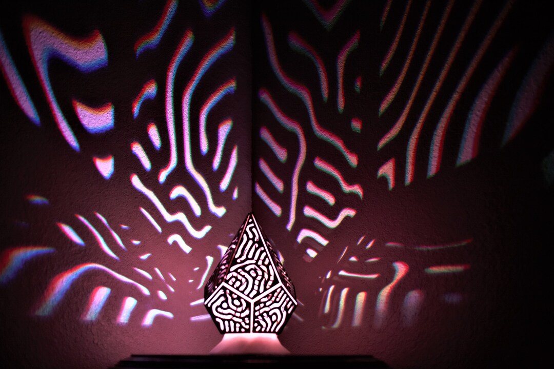 Lampgeo || Oganic Prism || Rechargeable LED Shadow Lamp - Etsy