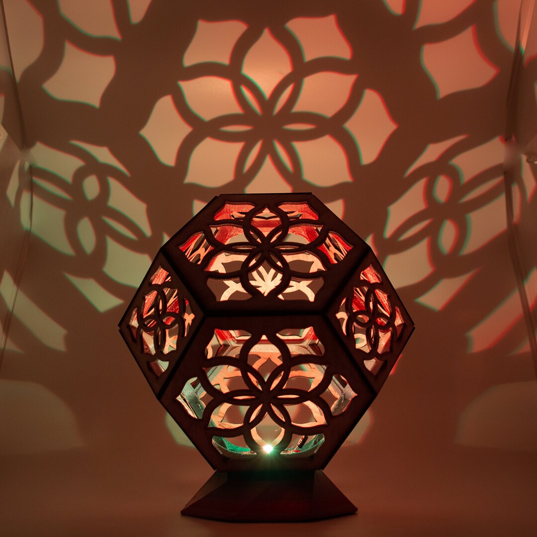 Lampgeo || Mystic Leaves || Rechargable LED Shadow Lamp - Etsy