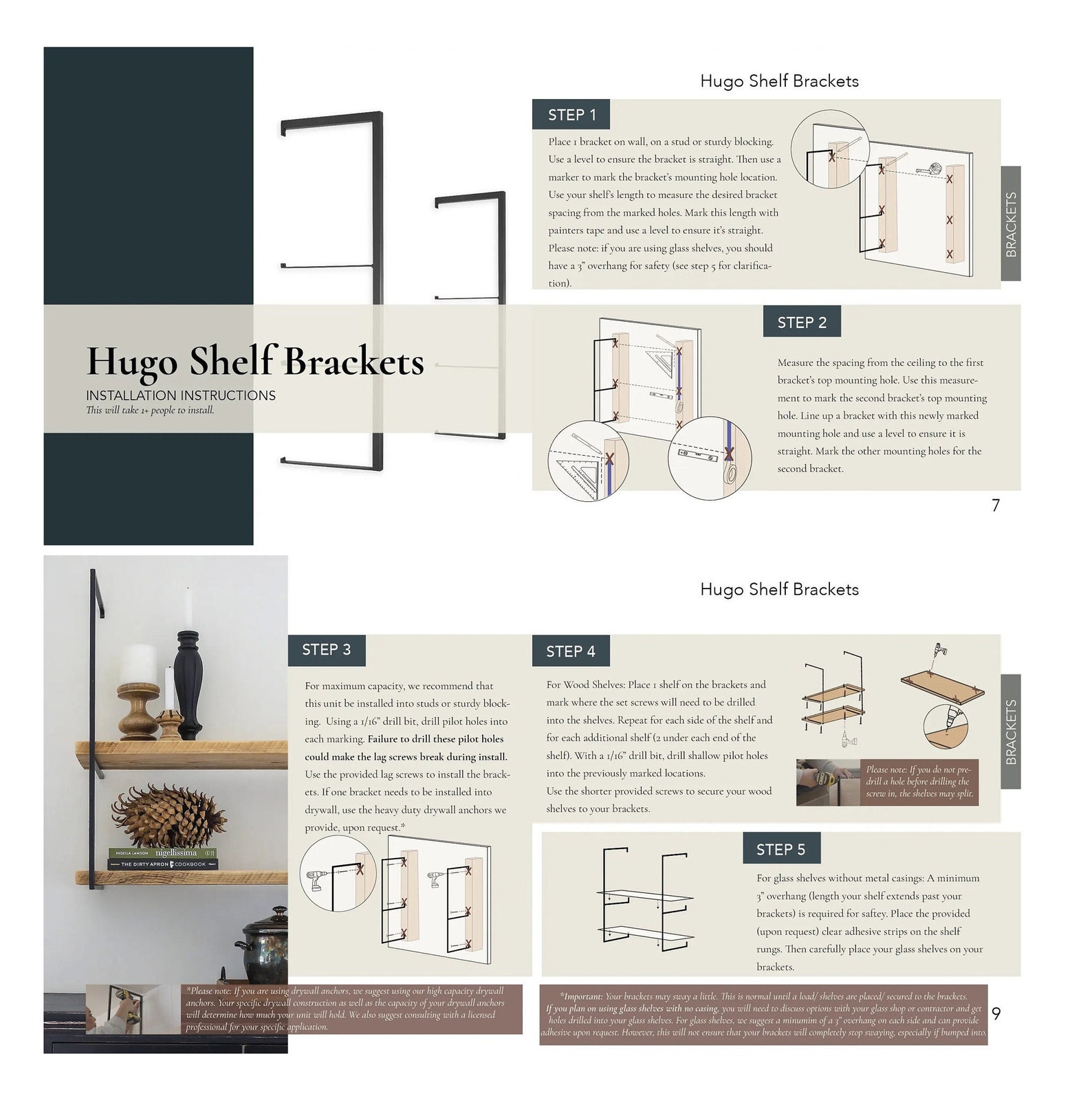 Hugo 1/2 Bracket Wall-mounted Shelf Bracket price is - Etsy