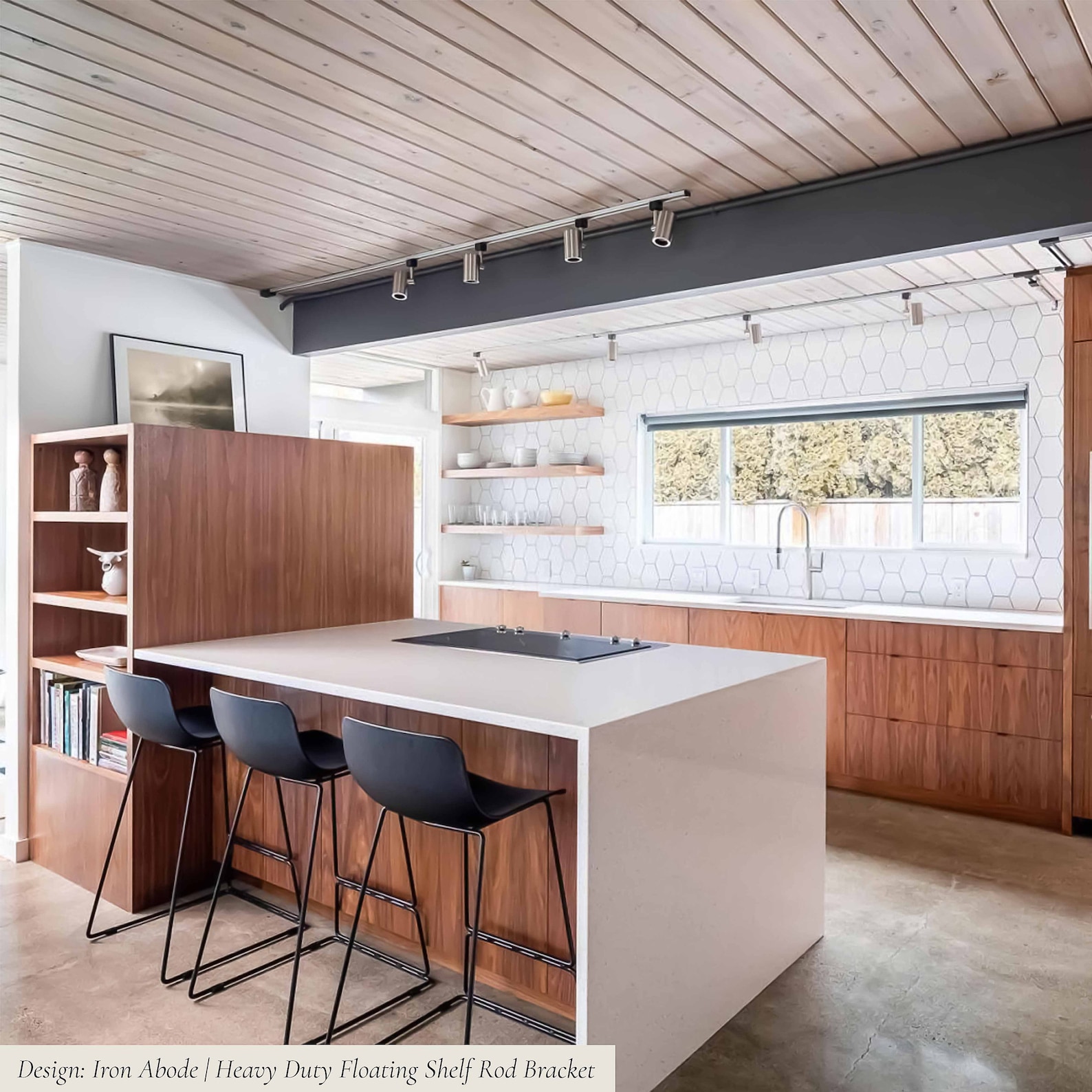 Heavy Duty Floating Shelf Rod Bracket Iron Rod Bracket - Etsy